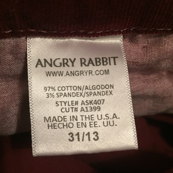 Angry Rabbit | Pants & Jumpsuits | Nwt Angry Rabbit Straight Leg Cords ...